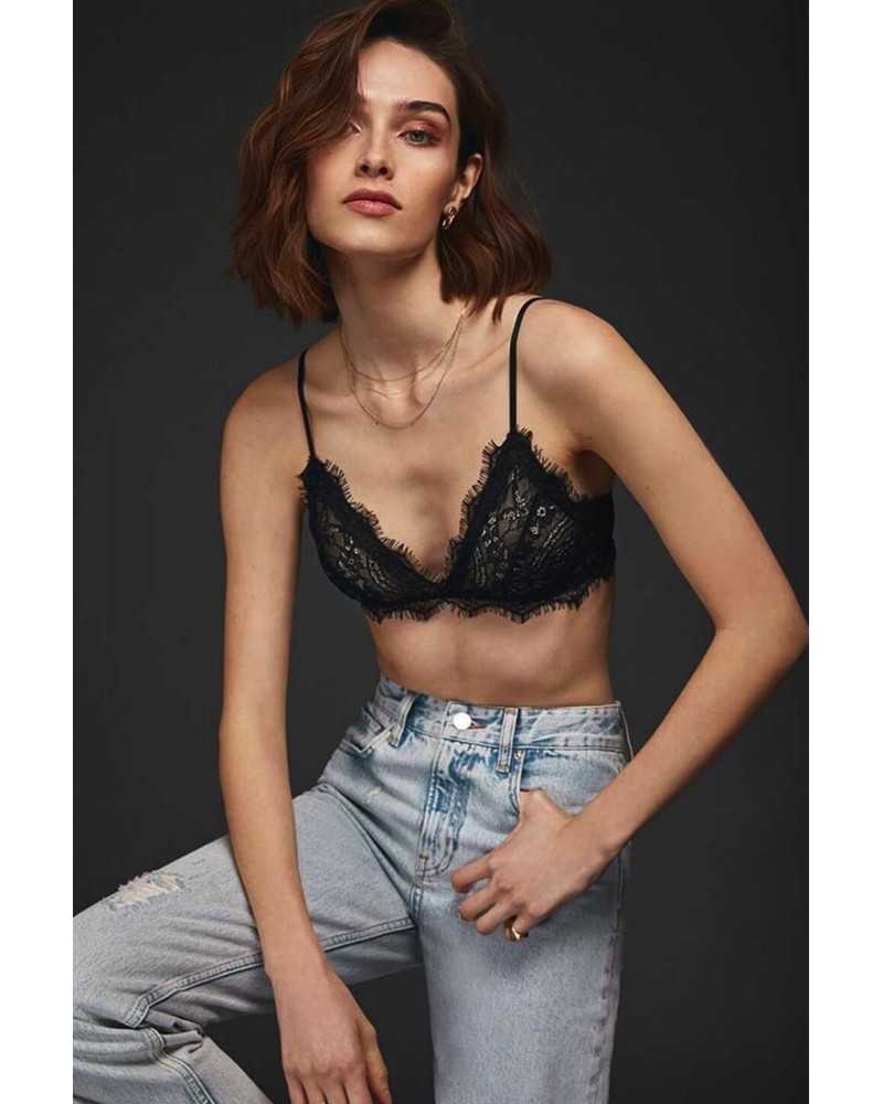 ANINE BING Lace Bra with Trim black